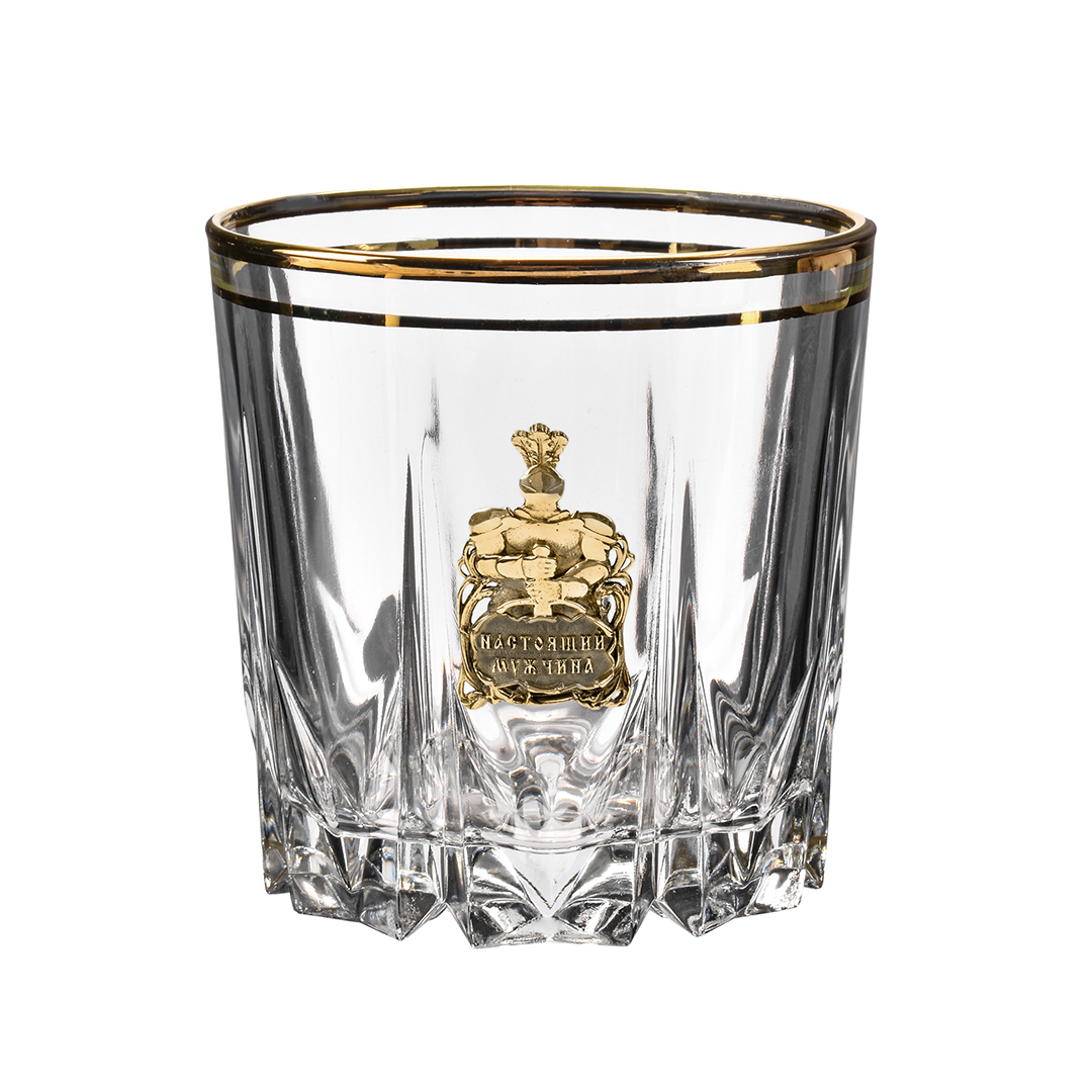 Набор из 4 бокалов для виски "Настоящий мужчина-2" в подарочной коробке ...